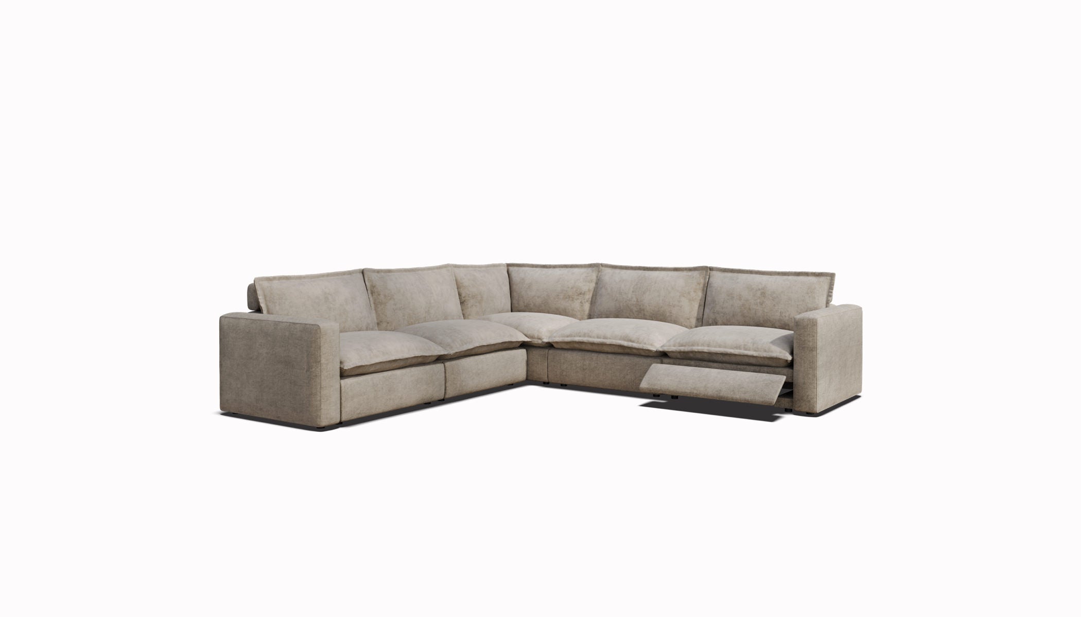 Luxe 5 Seat L-Shaped Corner Reclining Couch Left Side | Homebody